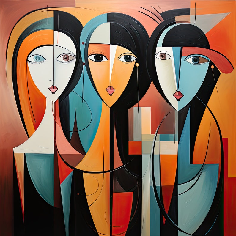 Digital Painted Three Ladies1 DIGITAL DOWNLOAD - Etsy