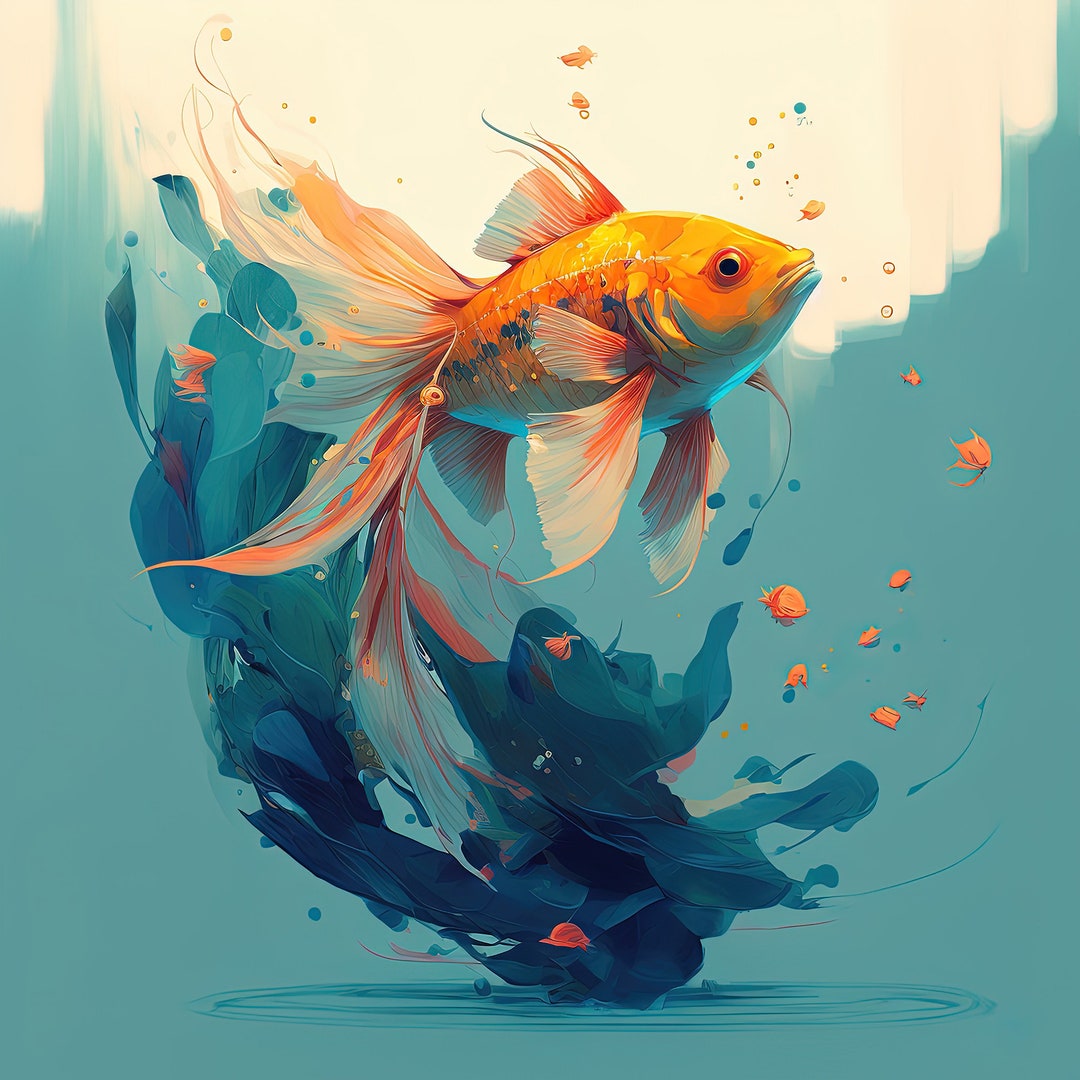 Digital Painted Colourful Fish1 DIGITAL DOWNLOAD - Etsy