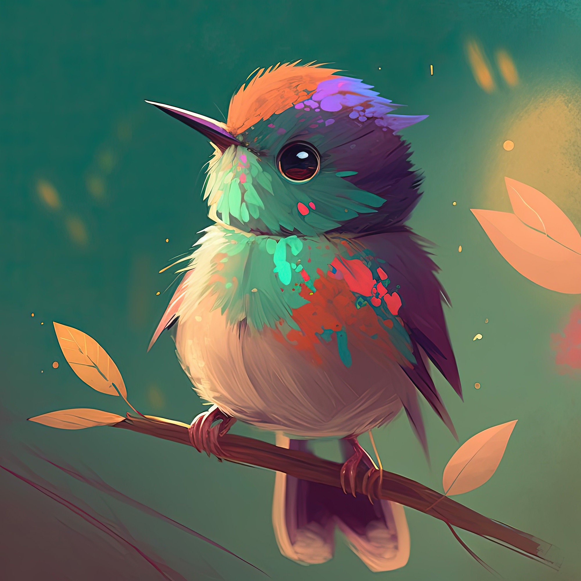 Digital Painted Colourful Bird6 DIGITAL DOWNLOAD - Etsy