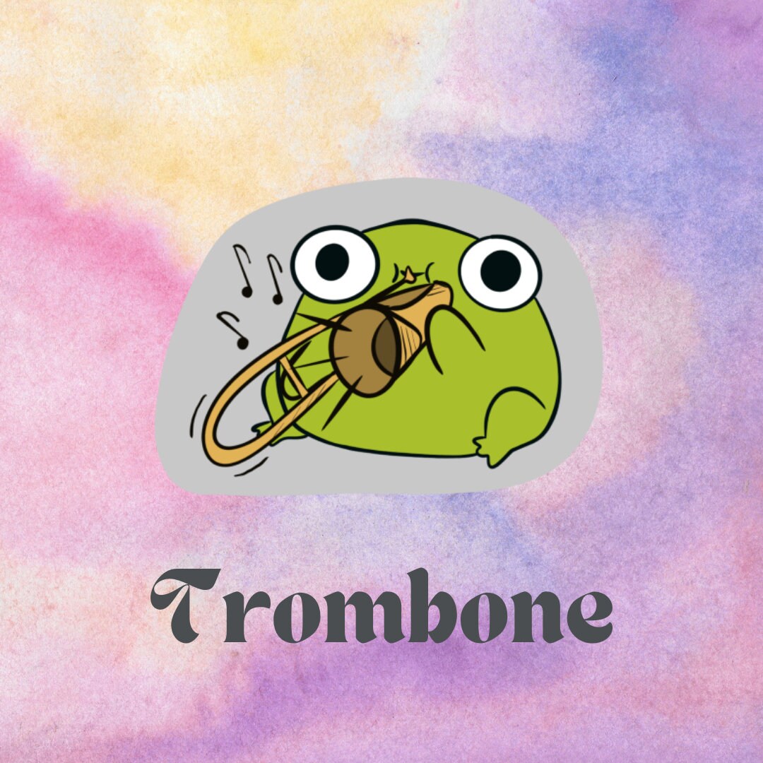 Trombone Frog Sticker - Etsy