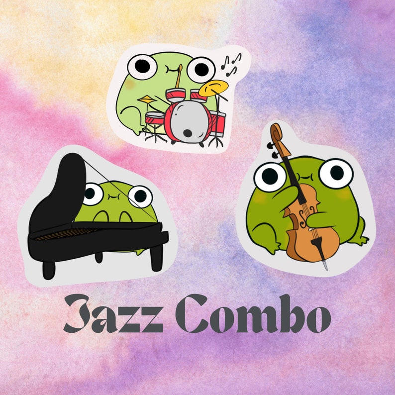 Jazz Combo Frog Sticker Pack - Etsy