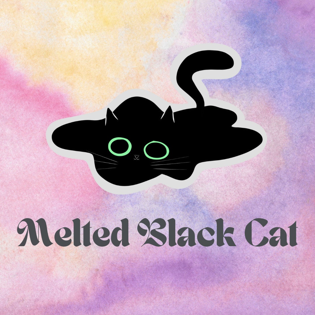 Melted Cat Sticker - Etsy