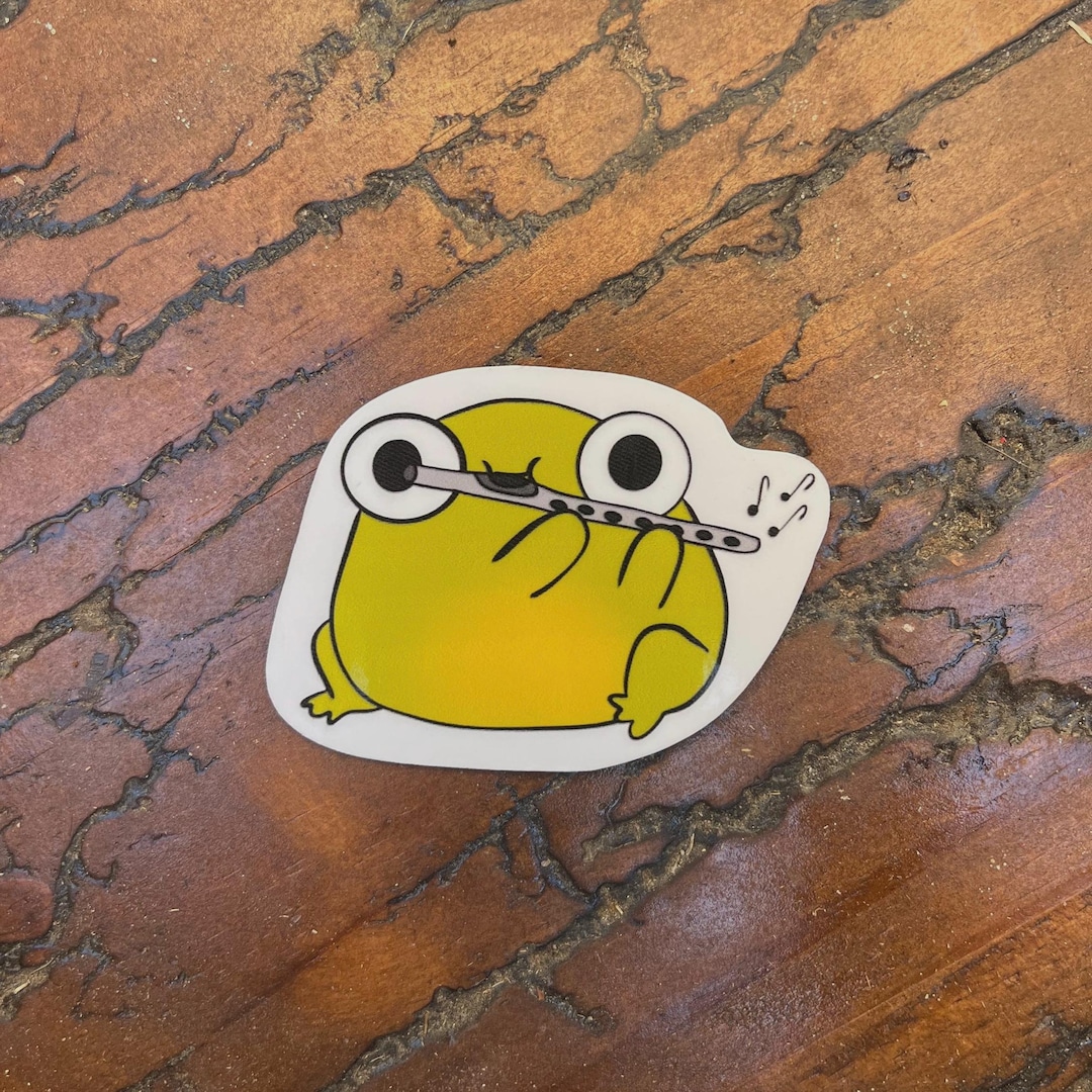 Flute Frog Sticker - Etsy