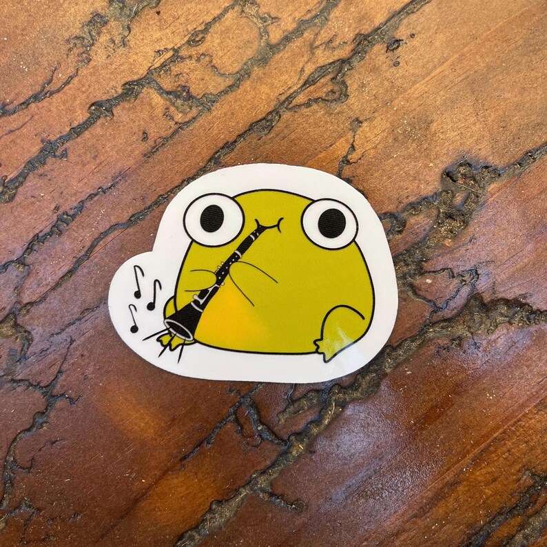 Clarinet Frog Sticker - Etsy