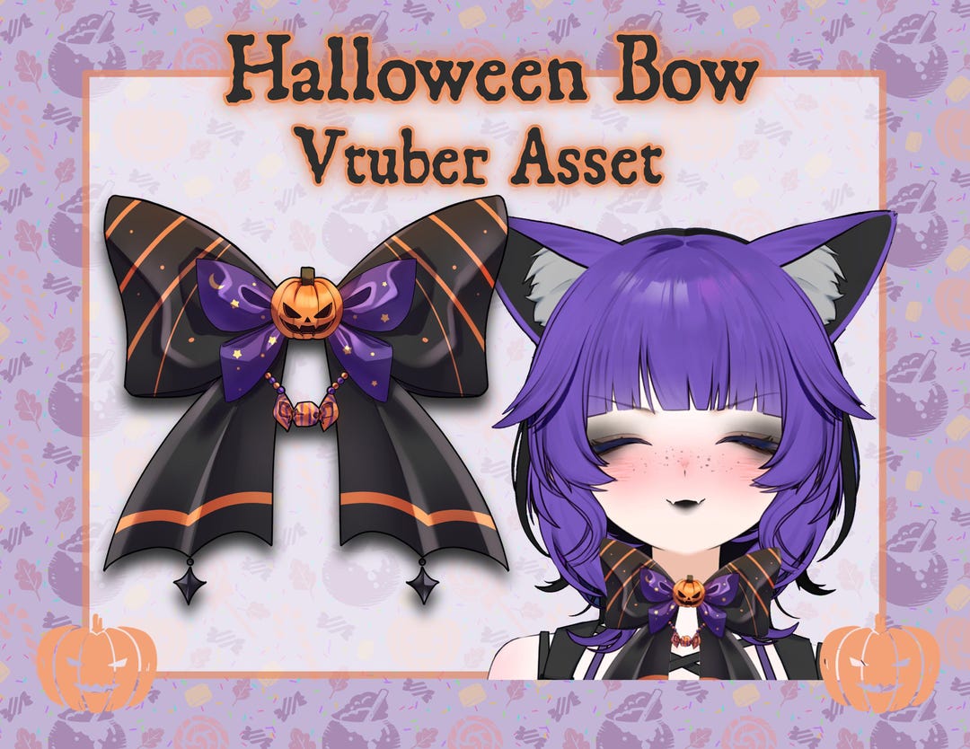 Halloween Vtuber Bow PNG Asset - Etsy
