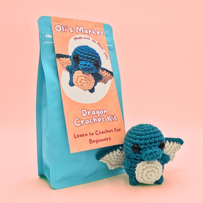 Beginner Dragon Crochet Kit - DIY Crochet Kit - Dragon Crochet Kit ...
