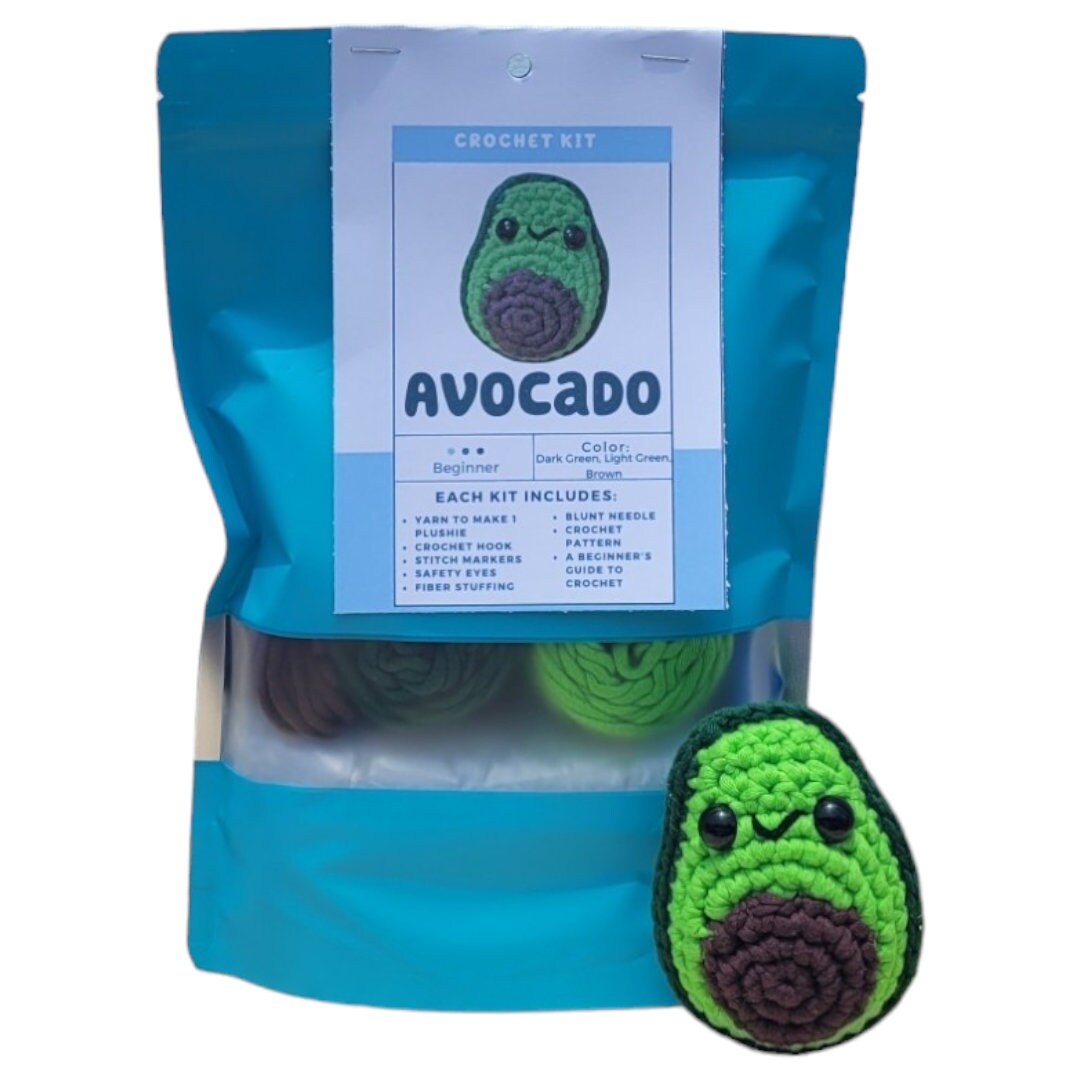 Beginner Avocado Crochet Kit DIY Crochet Kit Avocado Crochet Kit Learn ...