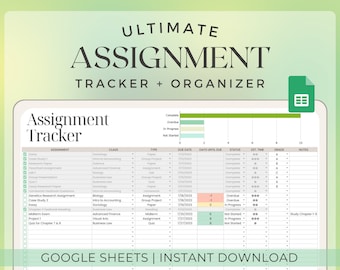 Student Assignment Tracker for Google Sheets | Homework Tracker ...