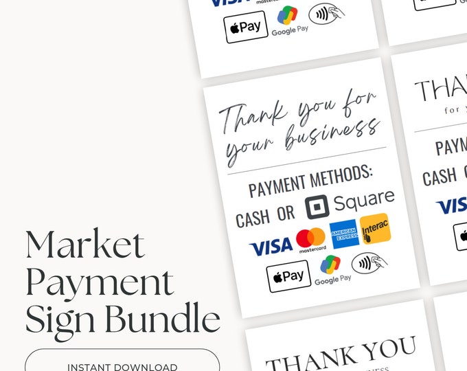 Printable Payment Sign | We Accept Credit Cards Sign | Vendor Payment ...