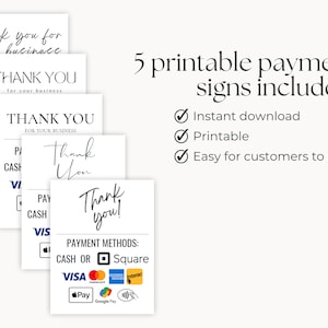 Small Business Holiday Market Payment Method Sign | Vendor Fair Signage ...