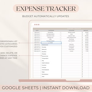 Monthly Budget Spreadsheet for Google Sheets | Digital Budget Planner ...