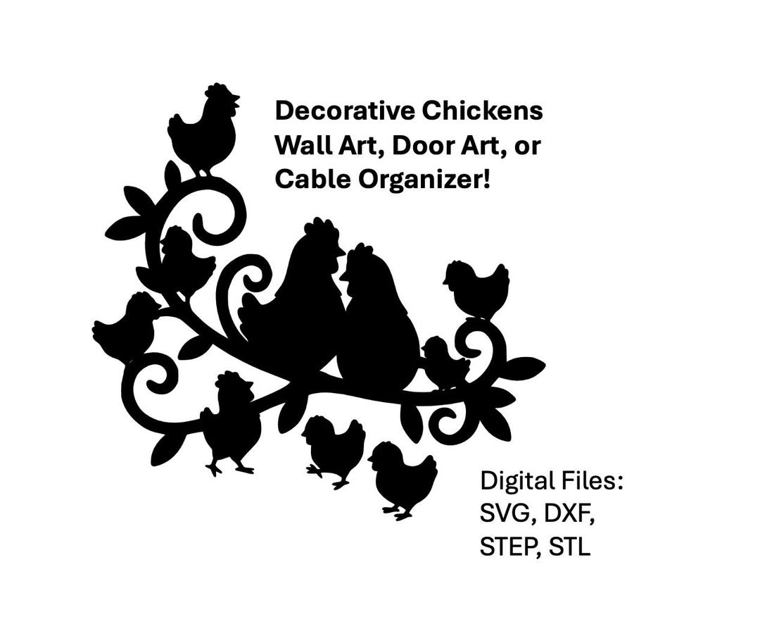 Cute Chickens Wall Art Svg Dxf Stl Step Png - Etsy