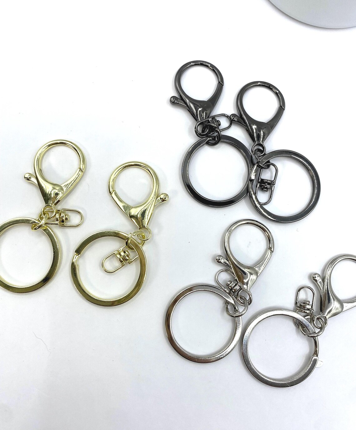 5 Keyrings, Metal Clasp, Lobster Claw Clasp, Available in 3 Colors - Etsy