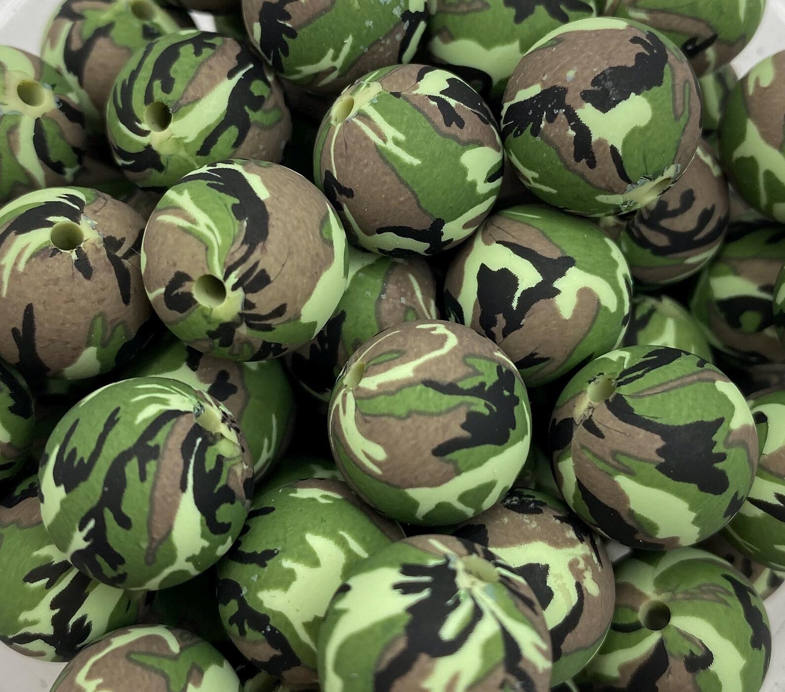 10 Green Camouflage Pattern Silicone Beads - 15mm - Etsy