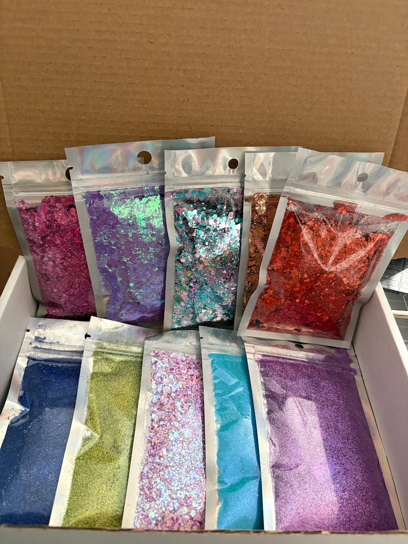 Glitter Bundle Pack (10 X 1oz Bags) | Chunky & Fine Glitter Mix | Craft ...