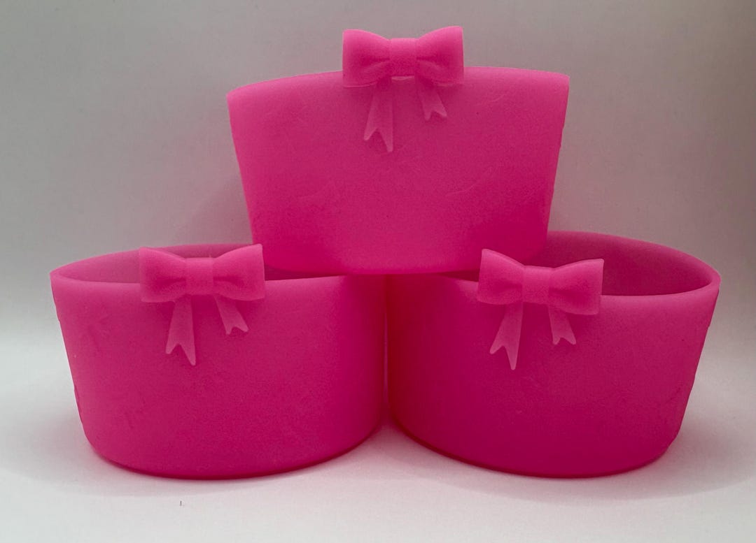 Bright Pink Bow Textured Tumbler Boot - Silicone Boot- Tumbler ...