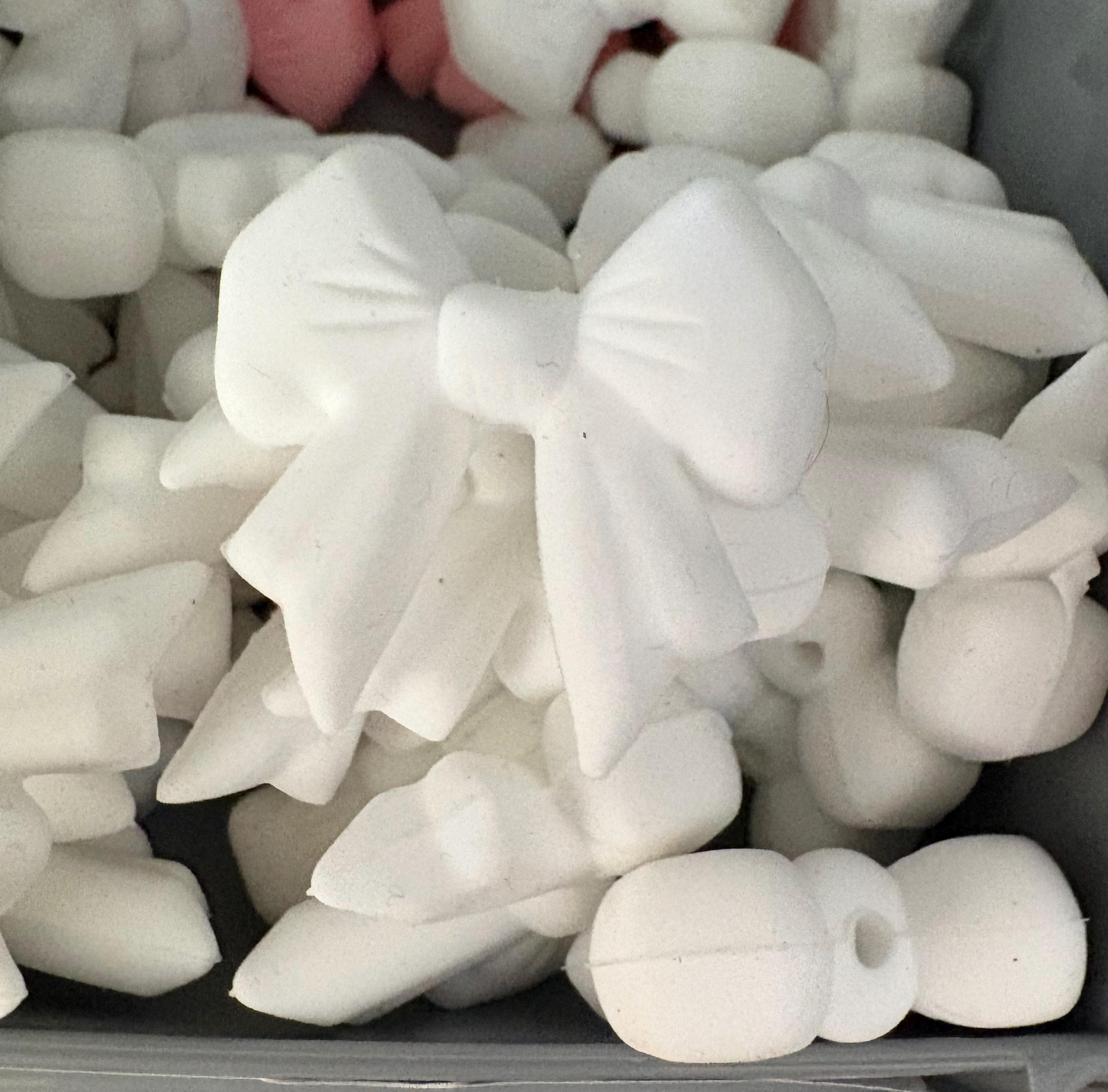 White Bow Silicone Focal Bead Pen & Wristlet Charm - Etsy