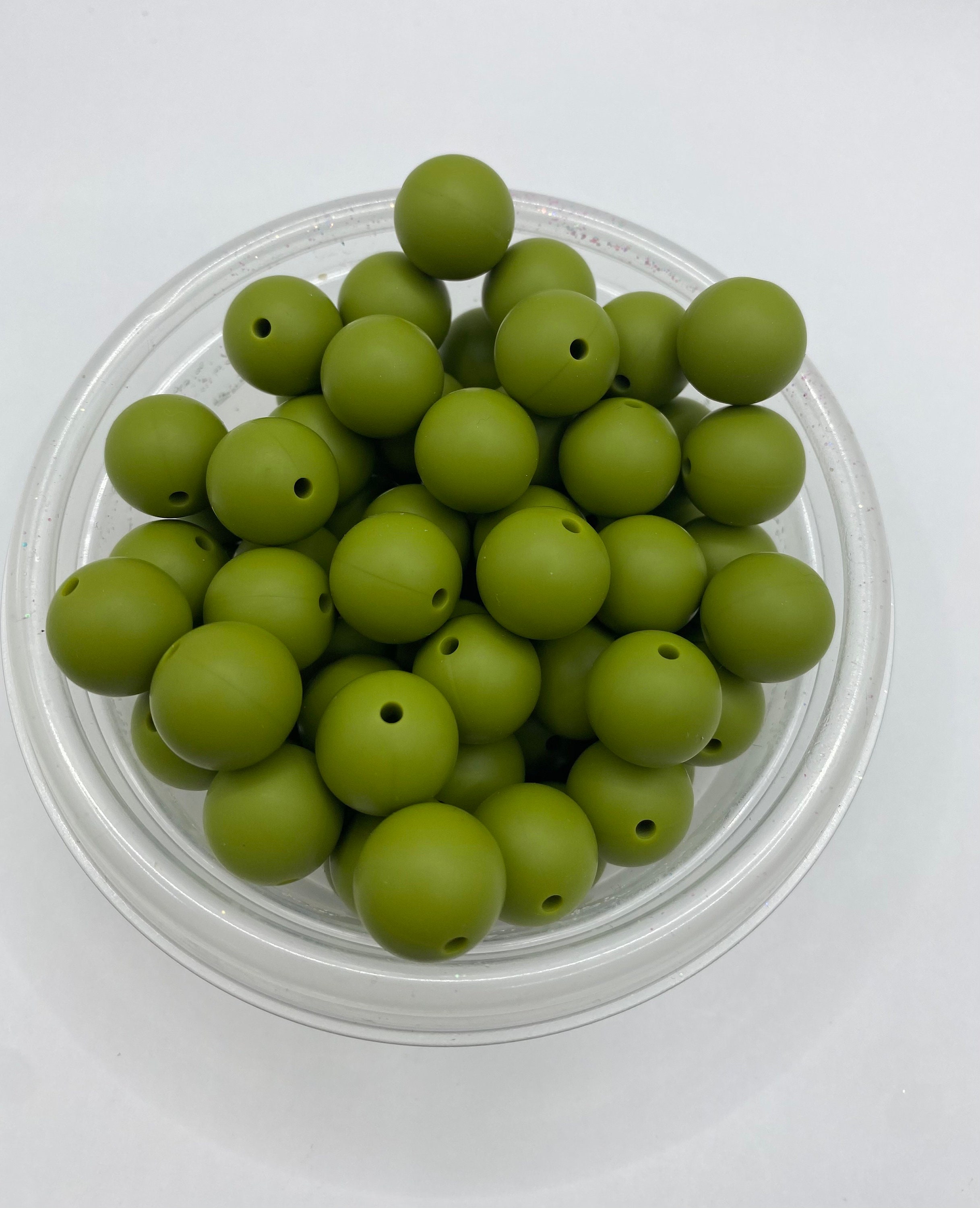 10 Army Green Solid Round Silicone Beads 15mm - Etsy