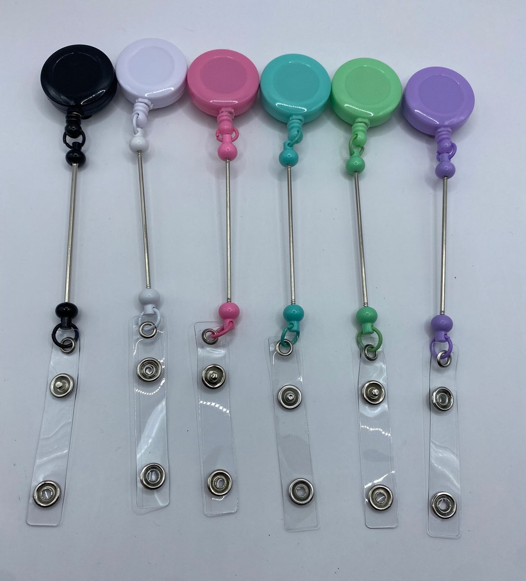 3 Beadable Badge Bar Reels - Retractable- in Your Choice of Colors - Etsy