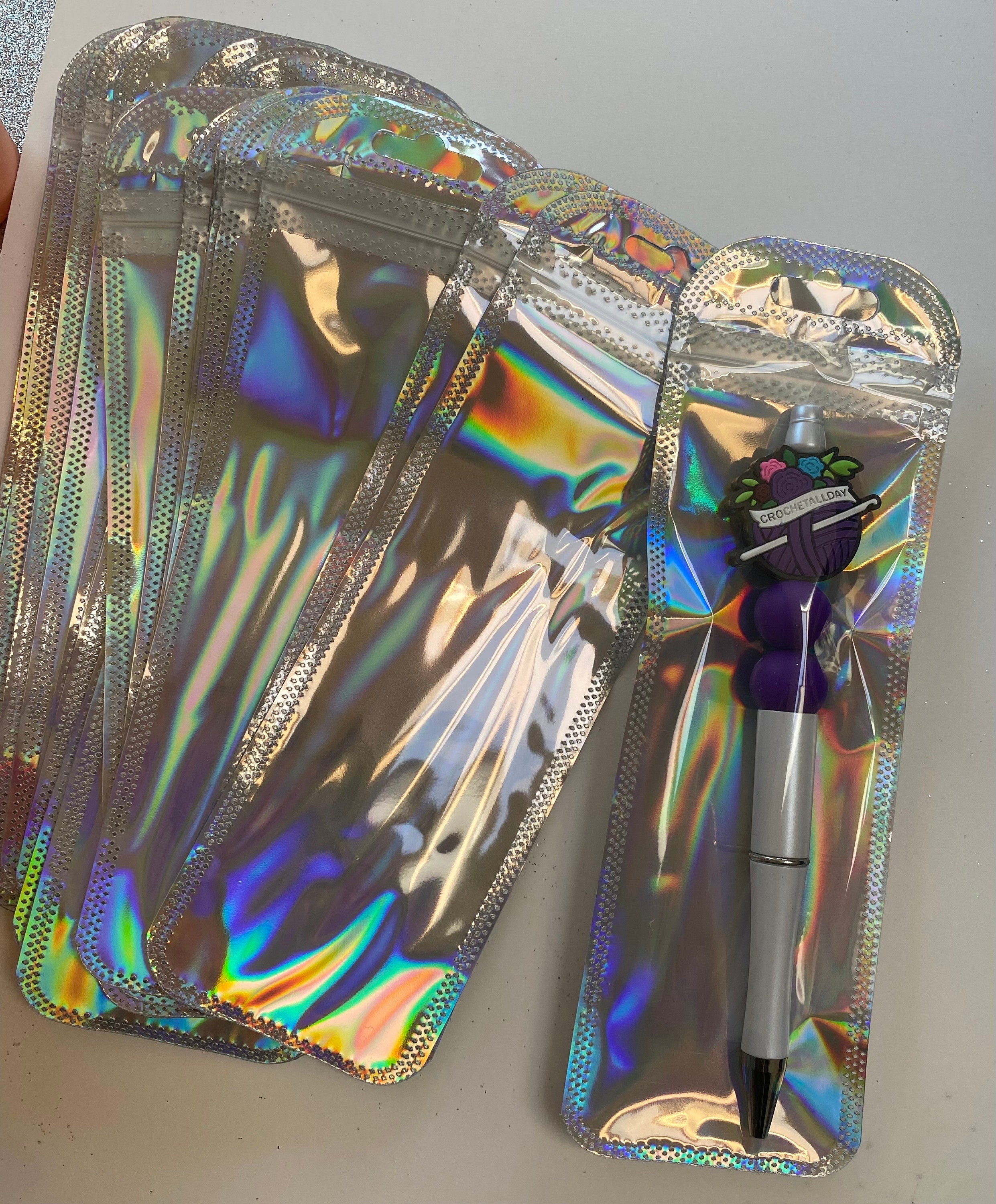 10 Holographic Pen Bags Resealable - Etsy