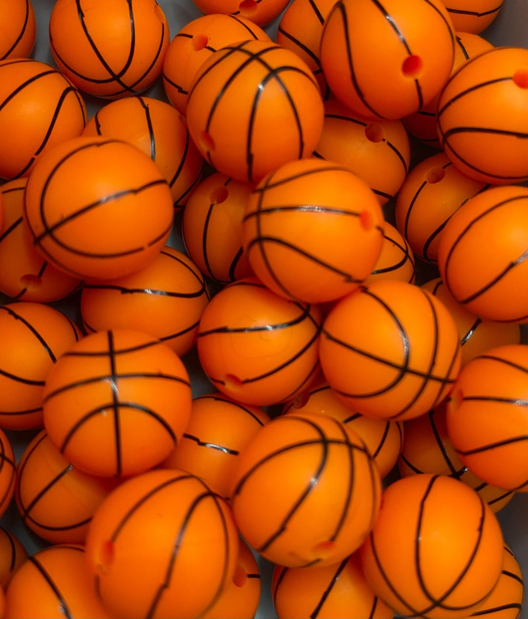 Basketball Silicone Beads 10 Count - Etsy