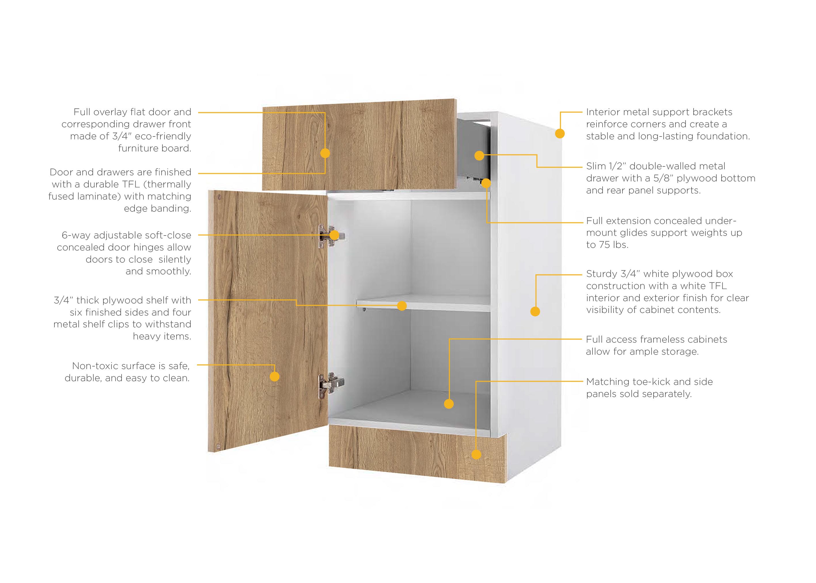 Natural Oak Shaker Kitchen Cabinets | Wood Frameless Cabinets, European ...