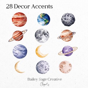 Space Rocketship Watercolor Clipart, 54 Cliparts, Astronaut Clipart - Etsy