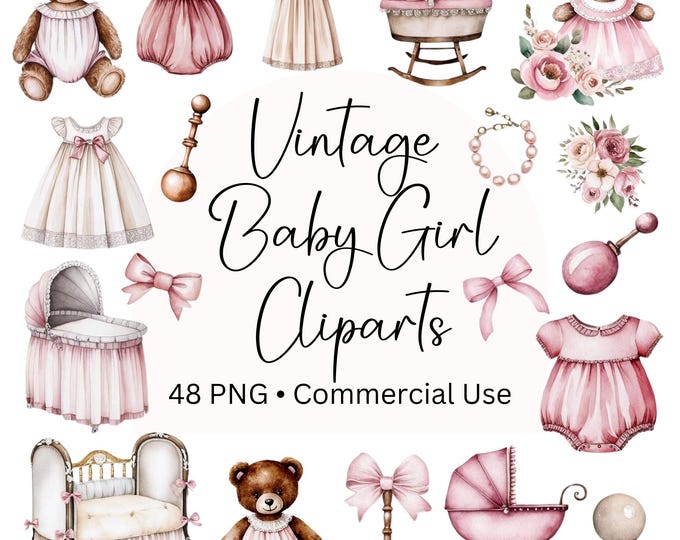 Baby Girl Dress Clipart | Gender Reveal | Baby Shower | Instant ...