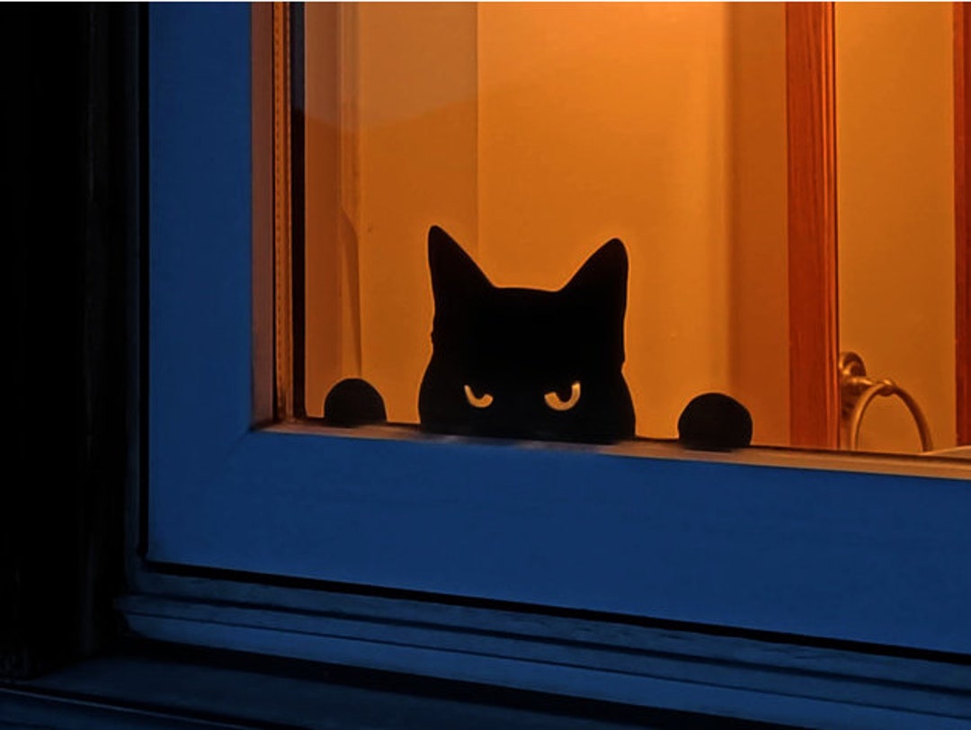 Angry Cat Window Art 3D Printed Window Art 2D Sign Window - Etsy