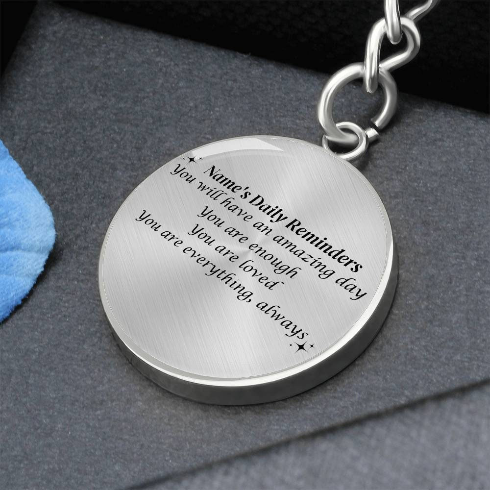 Personalized Positive Daily Reminders Key Chain, Self Love, Custom ...