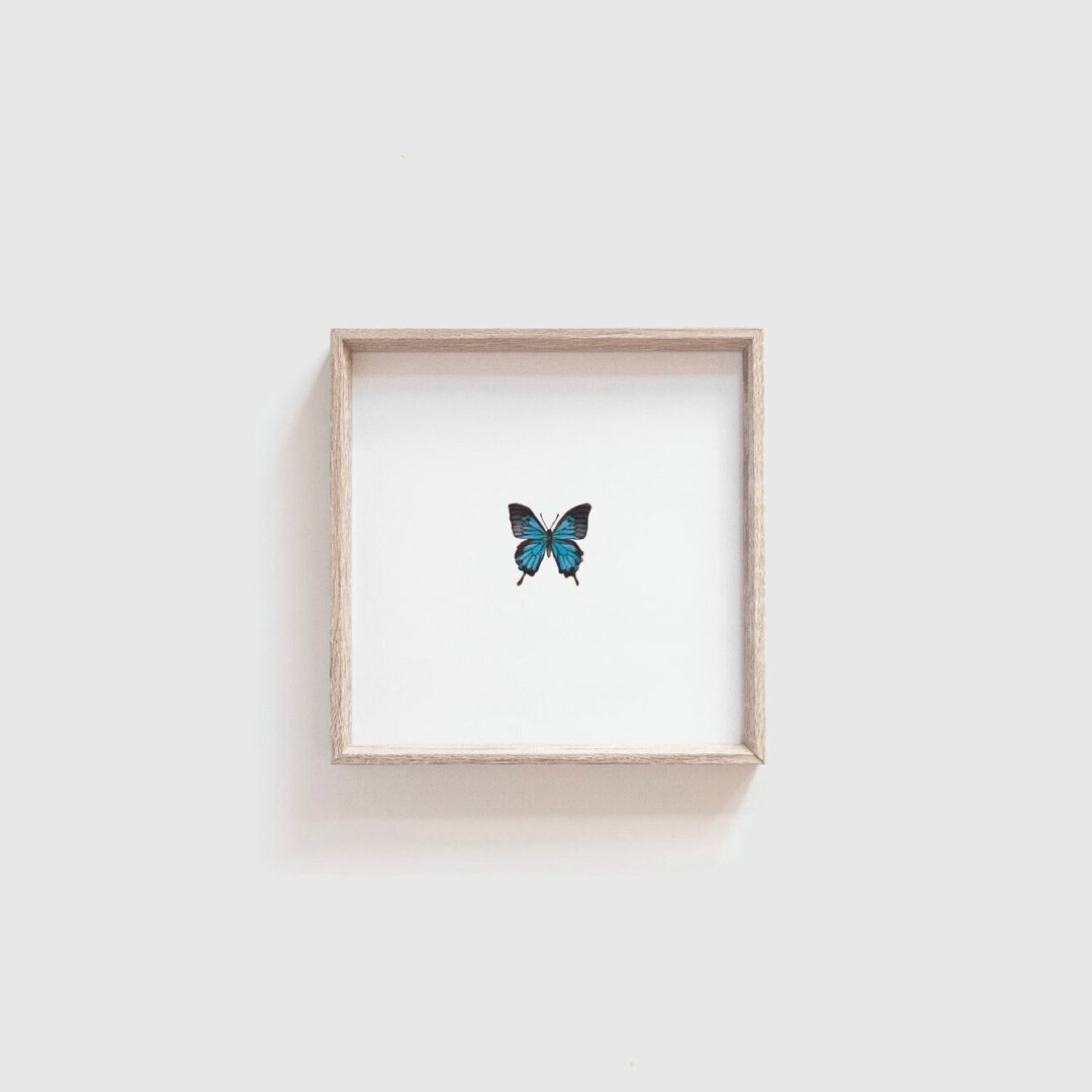 Minimalist Butterfly Watercolor Art Print | Tiny Nature Painting, Cozy ...