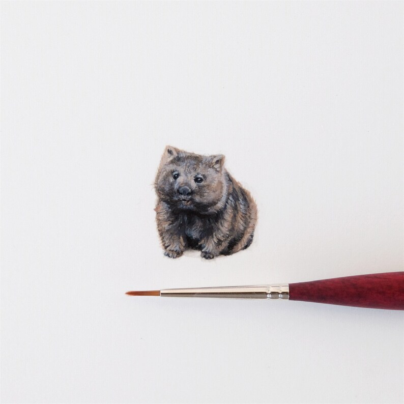 Miniature Wombat PRINT // Tiny Art - Etsy