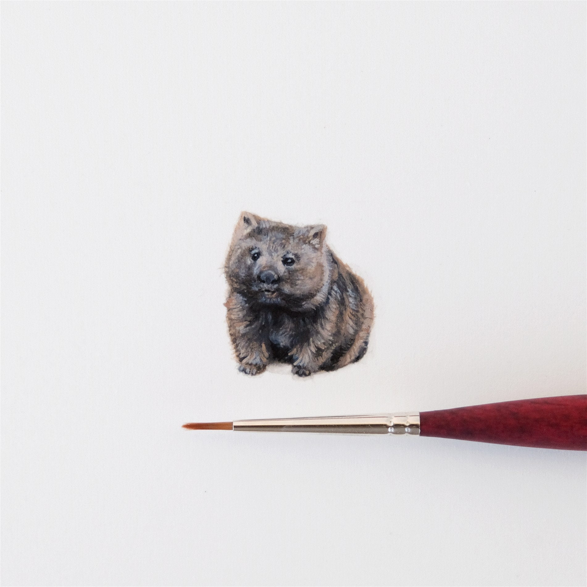 Miniature Wombat PRINT // Tiny Art, Minimalist Art, Cute Personal Gift ...