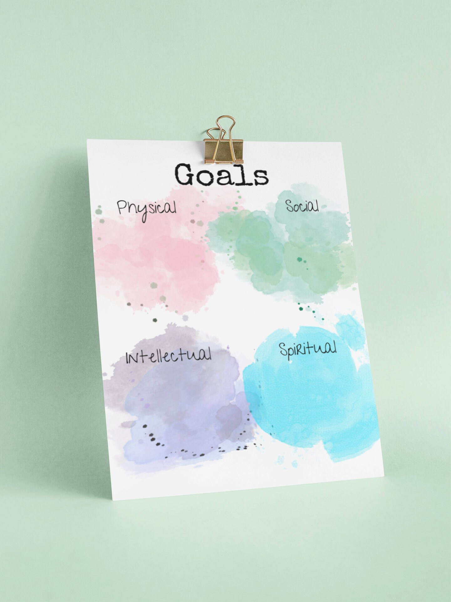 Goal Chart, Goal Chart for Kids, Teens, Watercolor Goal Chart, Children ...