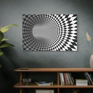 Optical Illusion Canvas, 3D Wall Art, Living Room Decor, Ready to Hang ...
