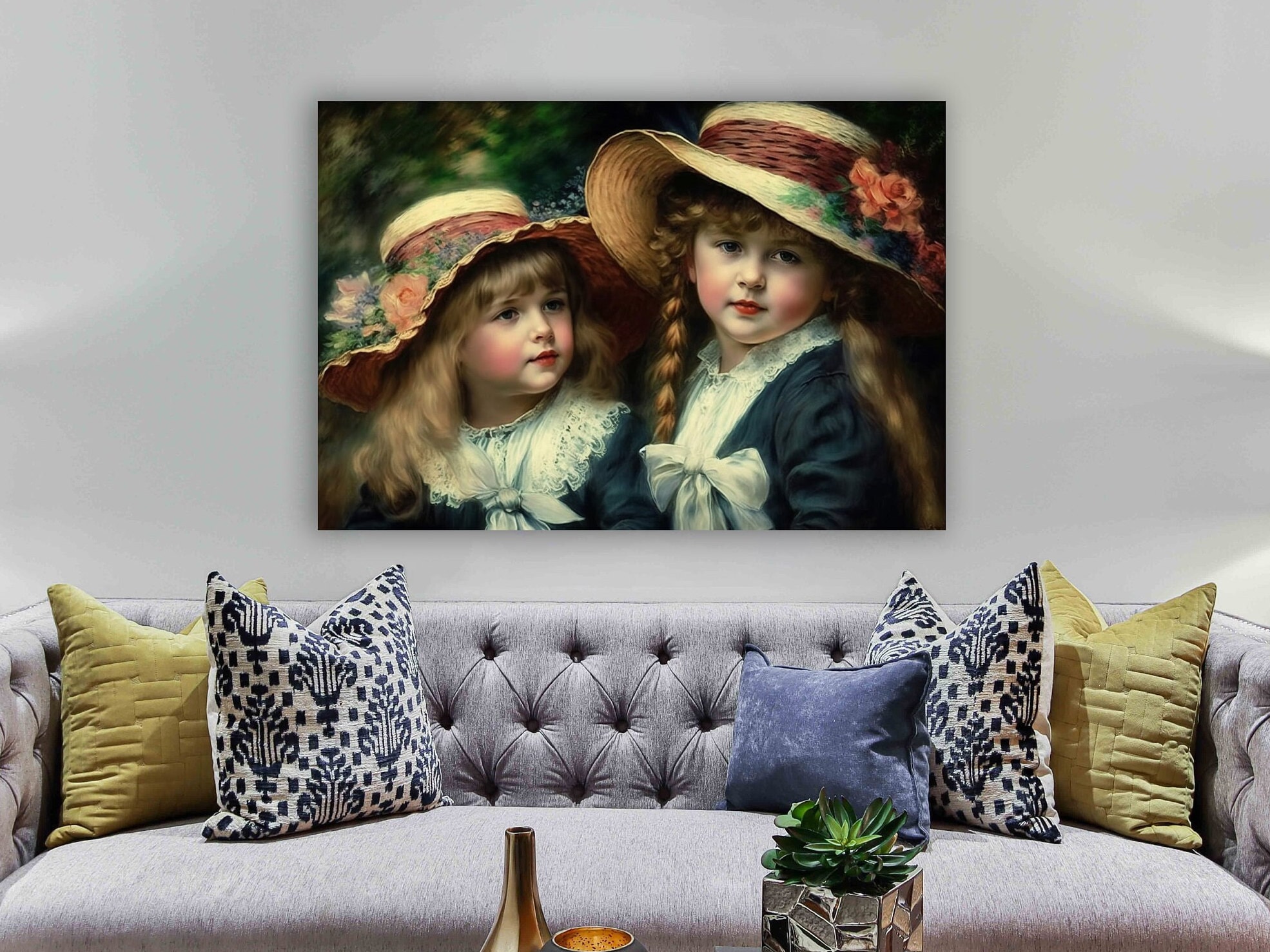 Two Little Girls Canvas Print, Impressionist Canvas, French ...