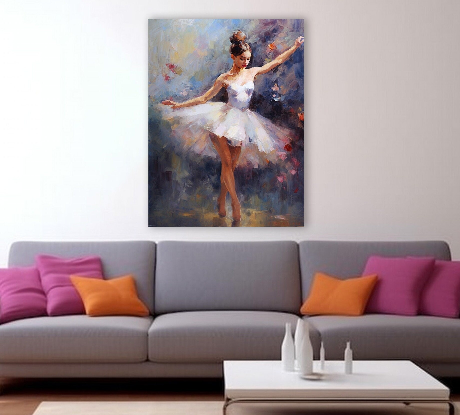 Dancing Ballerina Canvas Print Impressionist Art Ballet Wall - Etsy