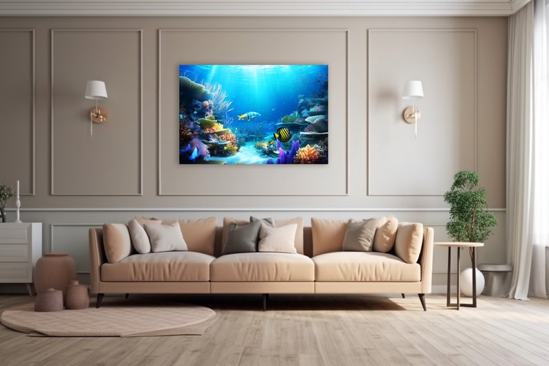 Sea Life, Tropical Fish, Coral Reef, Fish Art, Ocean Print, Nautical ...