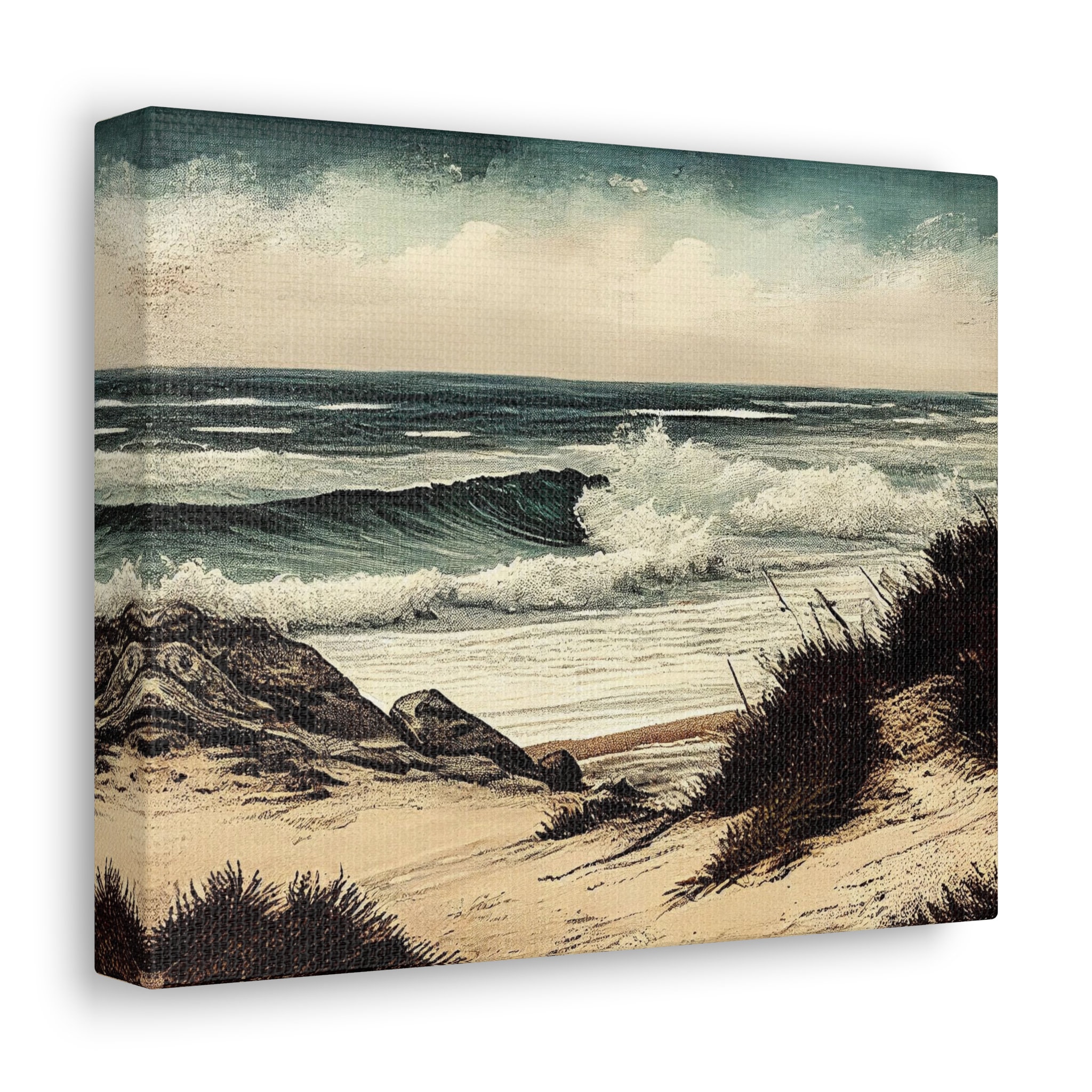 Vintage Beach Prints, Seashore Paintings, Ocean Print, Coastal Seaside ...