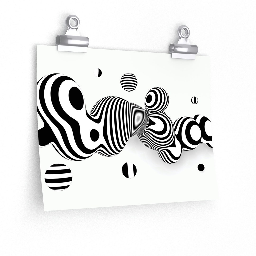 Optical Illusion Poster, Abstract Posters, Modern Art, 3D Wall Art ...