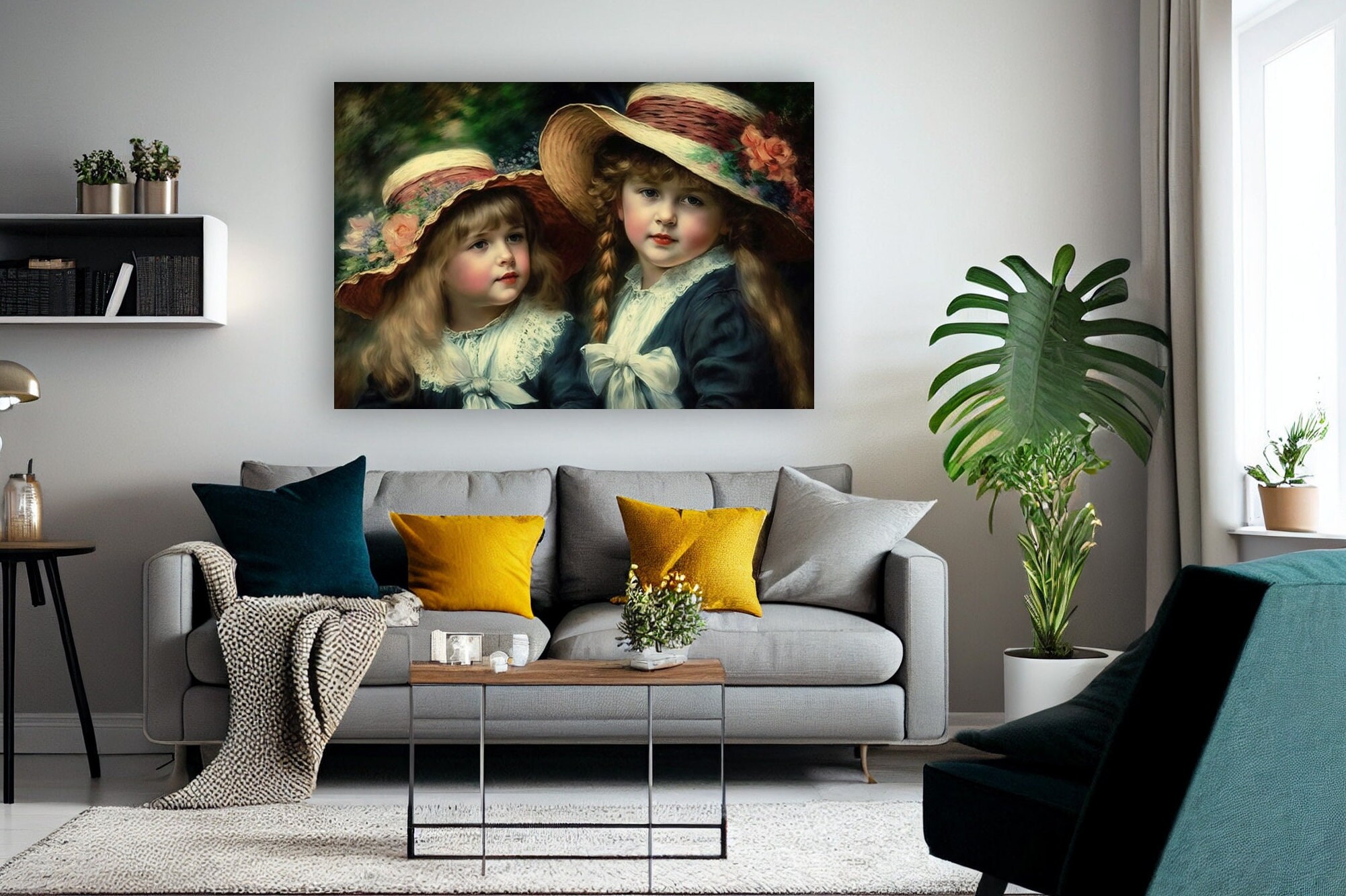 Two Little Girls Canvas Print, Impressionist Canvas, French ...