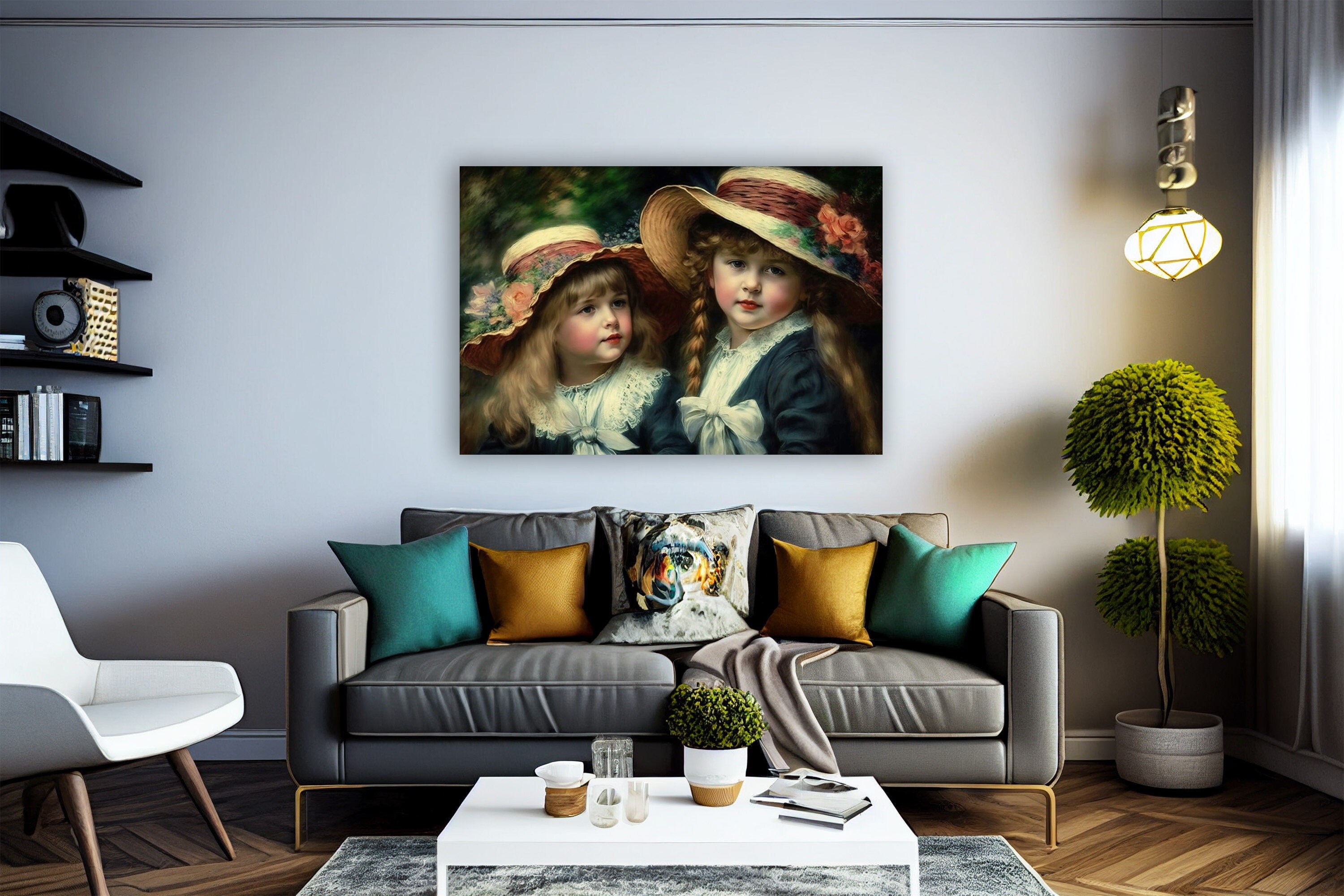 Two Little Girls Canvas Print, Impressionist Canvas, French ...