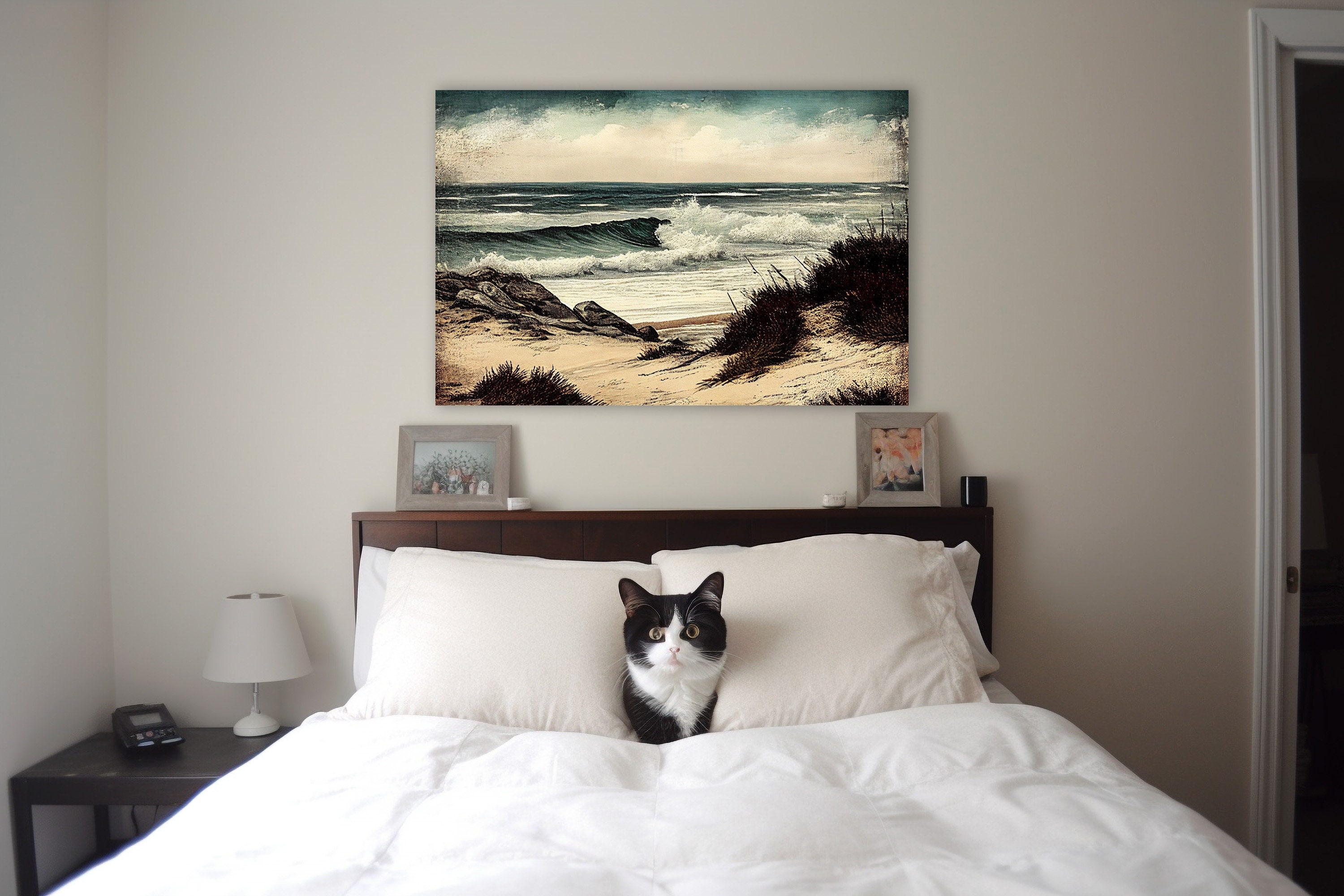 Vintage Beach Prints, Seashore Paintings, Ocean Print, Coastal Seaside ...