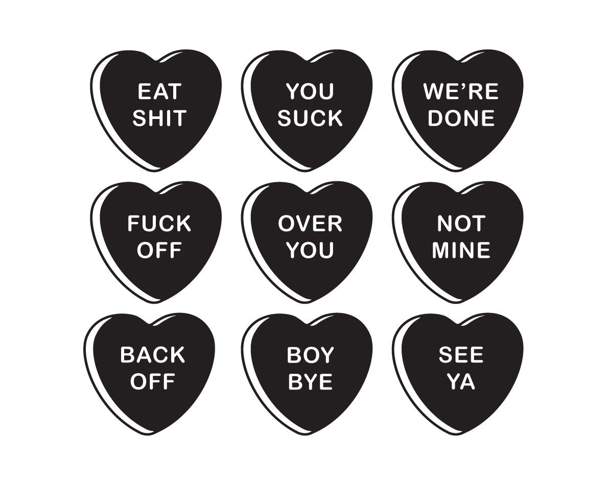 Valentine Candy Heart Break up Digital Download, SVG, PNG, JPG - Etsy