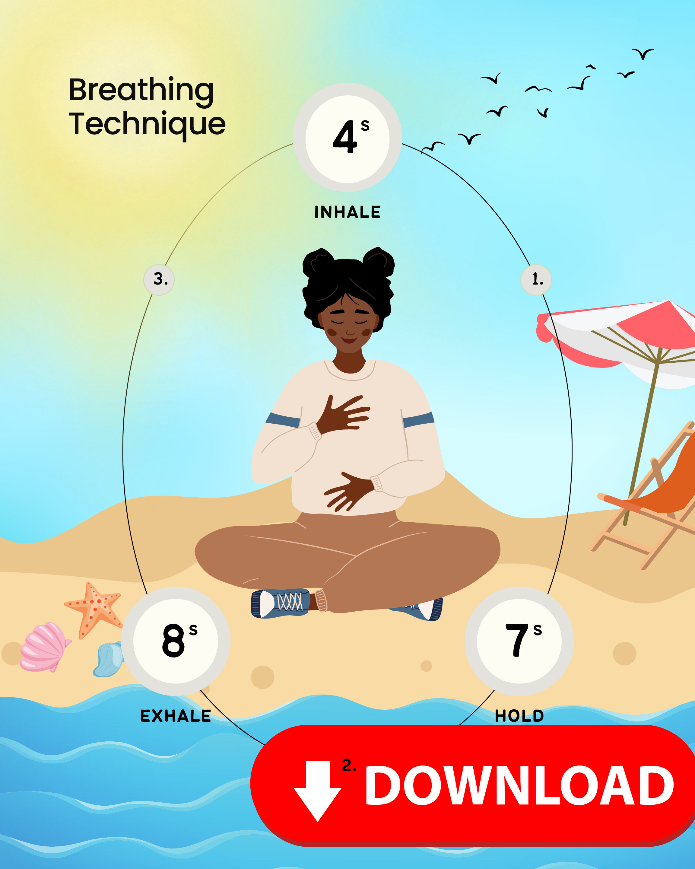 PRINTABLE Breathing Technique Kid's Calm Corner Poster INSTANT DOWNLOAD ...