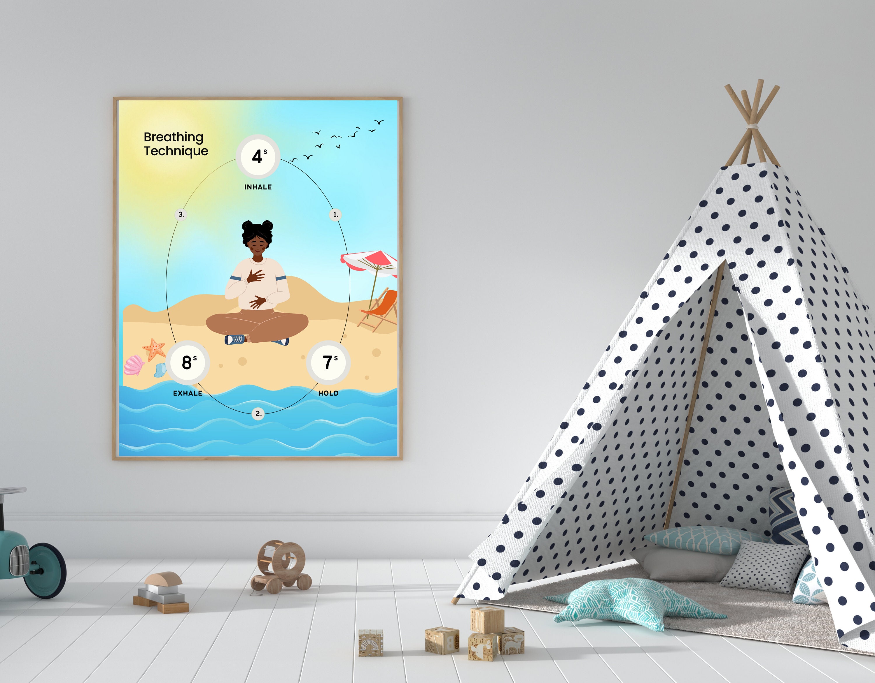 PRINTABLE Breathing Technique Kid's Calm Corner Poster INSTANT DOWNLOAD ...