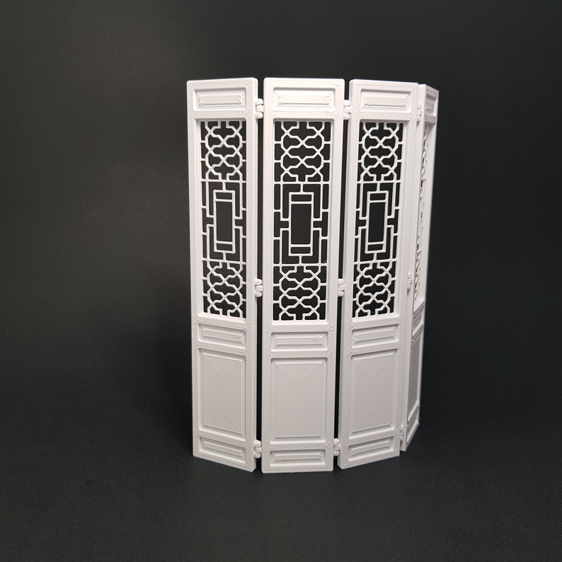Chinese Style Room Divider or Privacy Screen - Miniature Furniture 1/12 ...