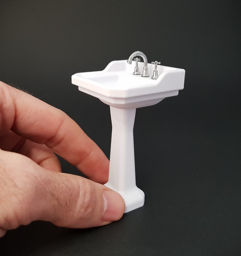 Miniature Bathroom Pedestal Sink - 1/12 Scale, Digital STL Files for 3d ...