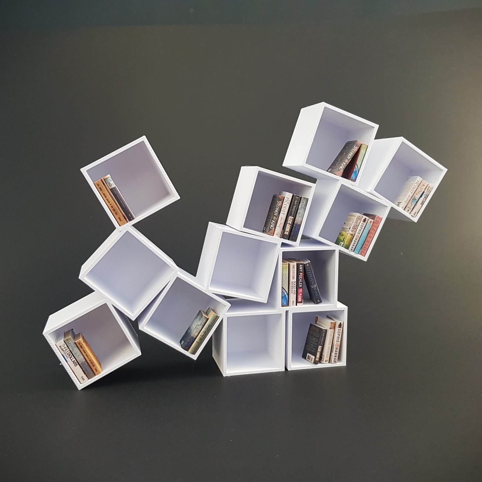 Tumbling Cubes Bookcase - Miniature Furniture 1/12 Scale, Digital STL ...