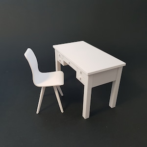 Miniature Writing Desk and Chair, With Working Drawers and Doors ...